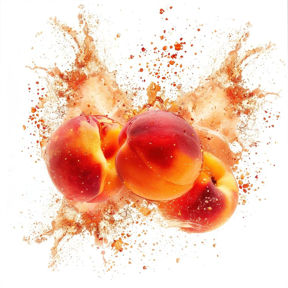 Exploding peachs fruit photography explosion. | Free Photo - rawpixel