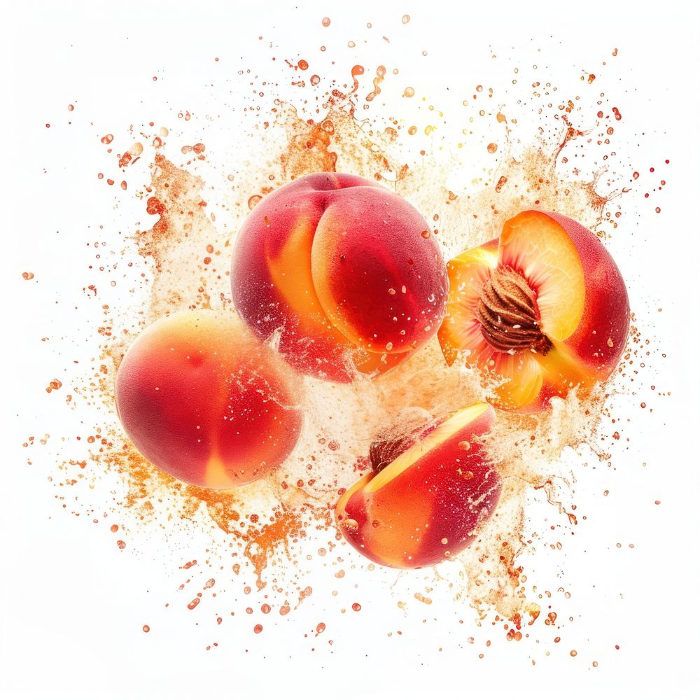 Exploding peachs peaches fruit food. | Free Photo - rawpixel