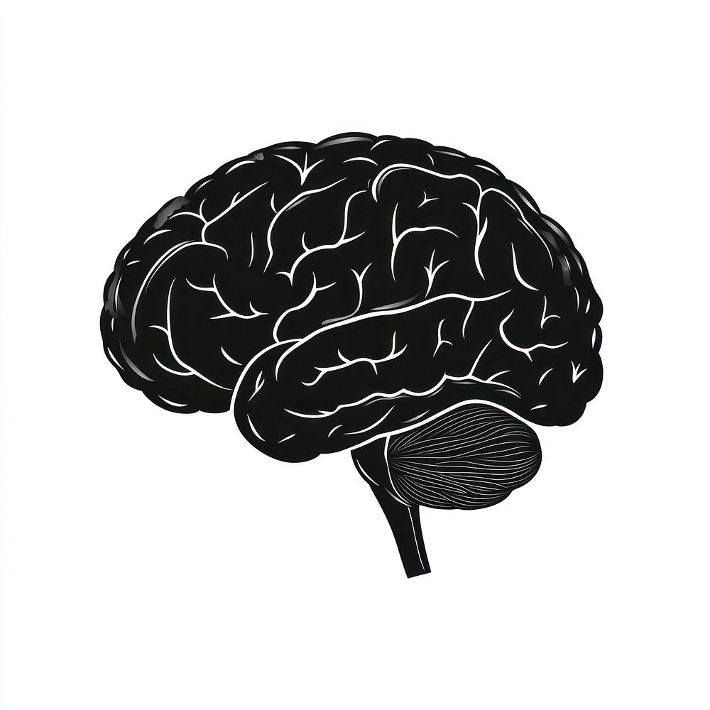 Human brain drawing black art. | Free Photo Illustration - rawpixel