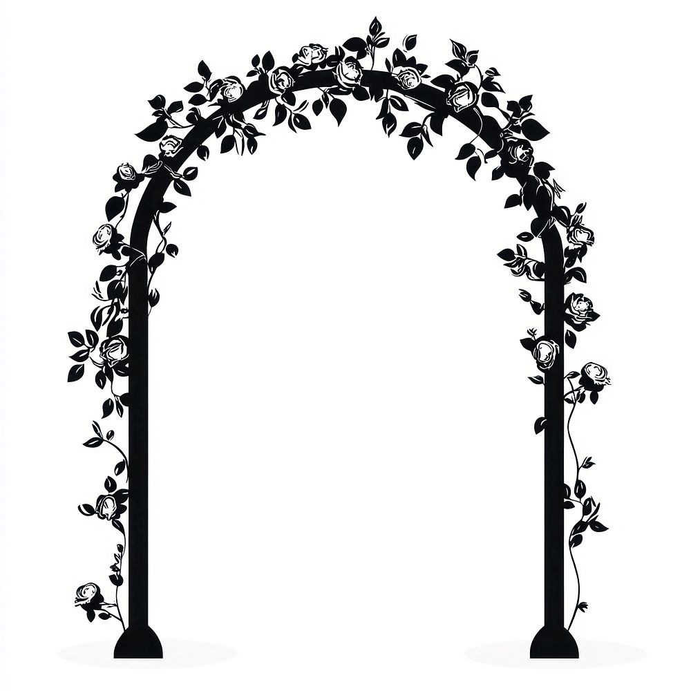 Wedding arch silhouette black white. | Free Photo Illustration - rawpixel