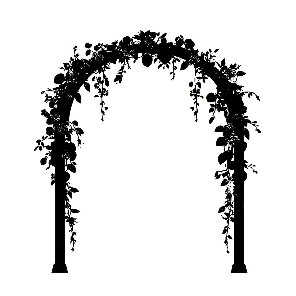 Wedding arch silhouette vector black. | Free Photo Illustration - rawpixel
