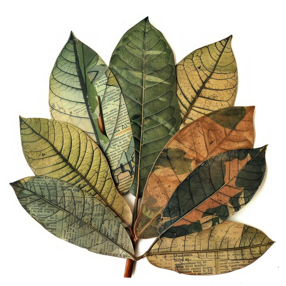 Leaf shape collage cutouts leaves | Free Photo Illustration - rawpixel