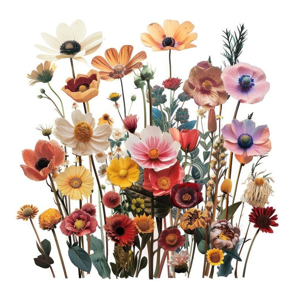 Minimal flower shape collage cutouts | Free Photo Illustration - rawpixel