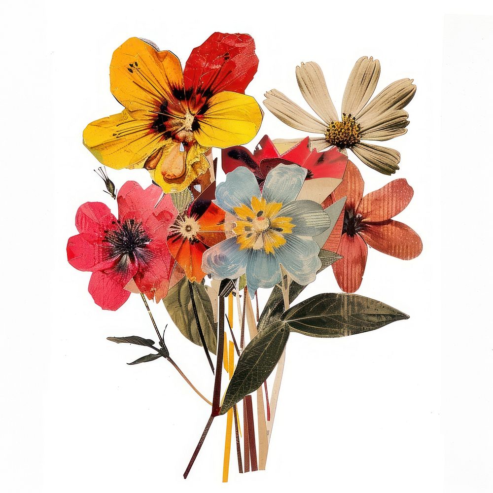 Minimal flower shape collage cutouts | Free Photo Illustration - rawpixel