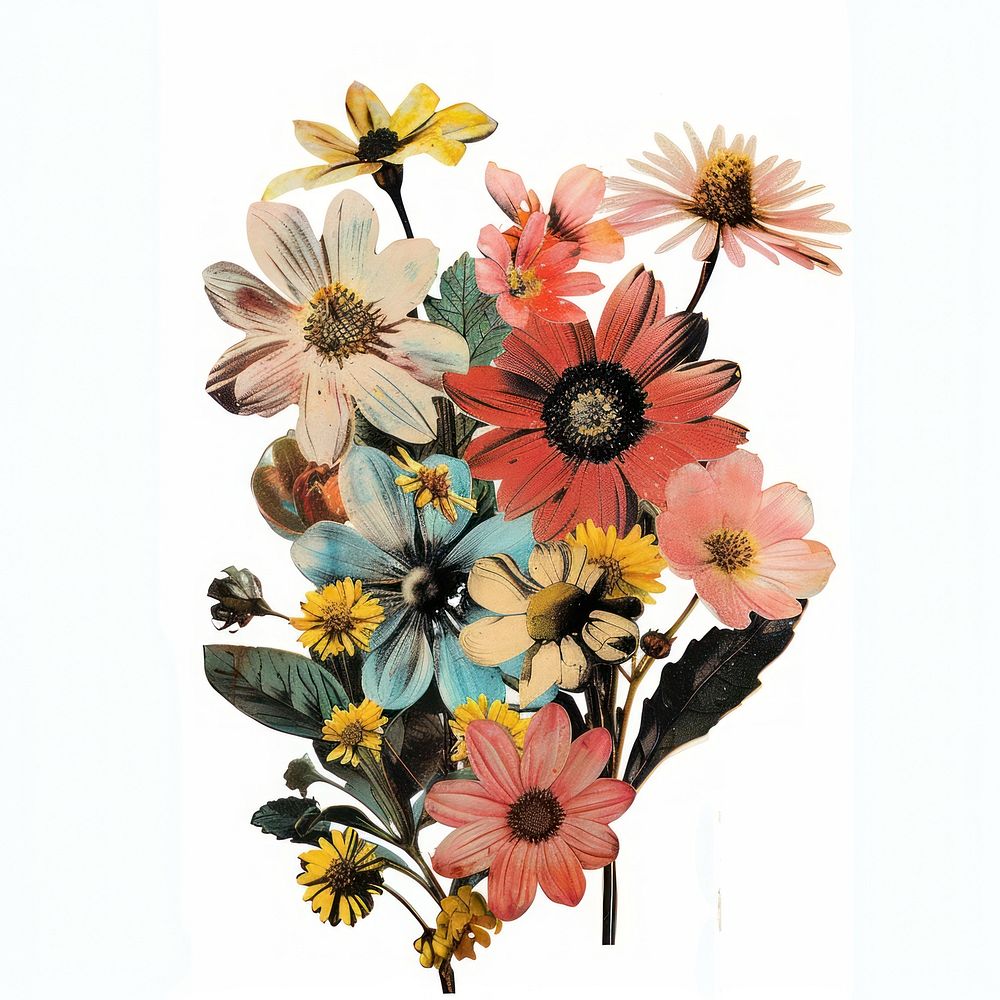 Minimal flower shape collage cutouts | Free Photo Illustration - rawpixel