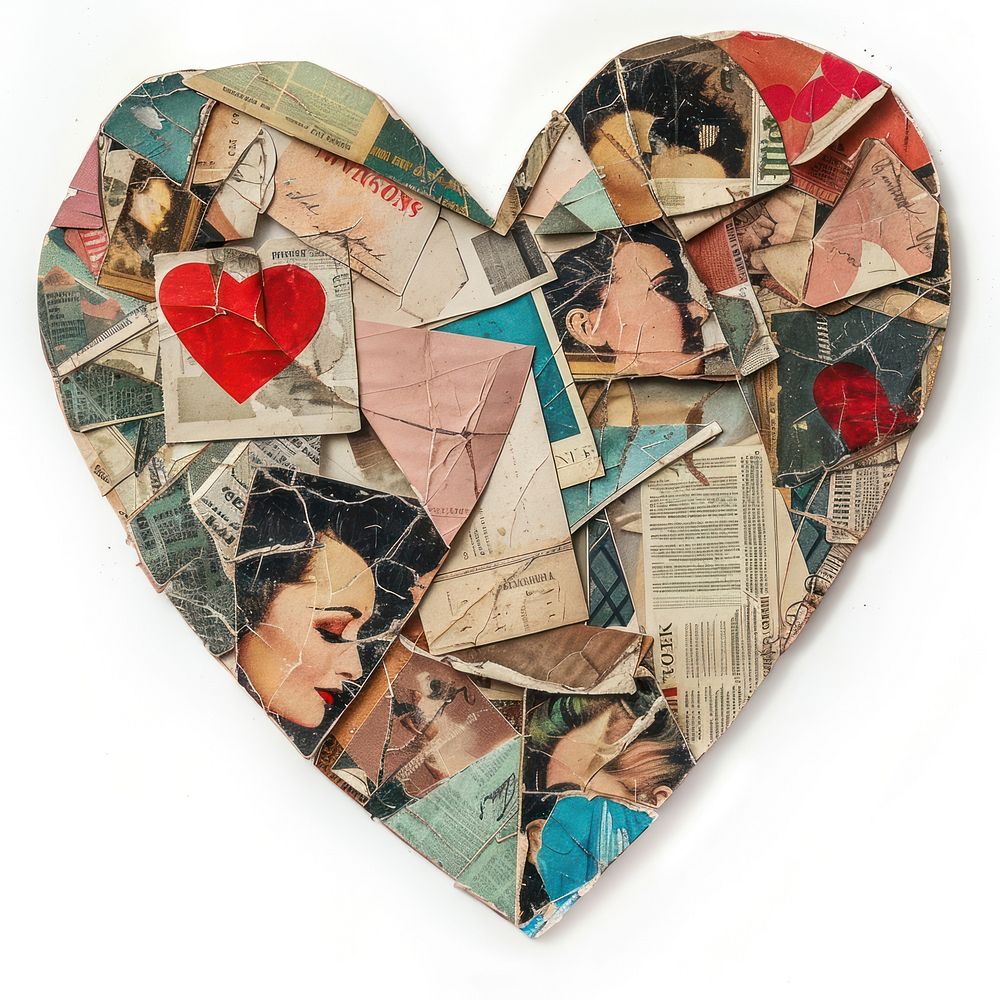 Minimal heart shape collage cutouts | Free Photo Illustration - rawpixel