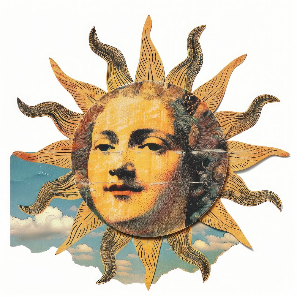 Sun shape collage cutouts vintage | Free Photo Illustration - rawpixel