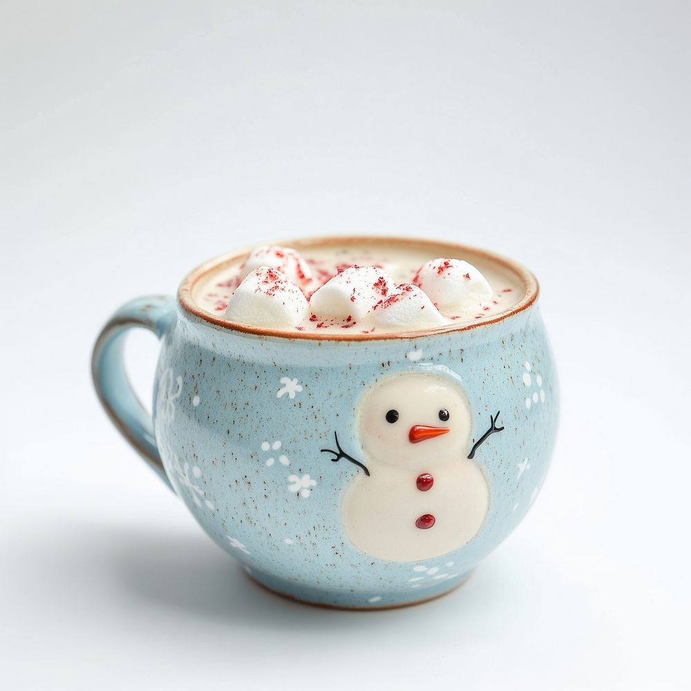 Cute ceramic tea cup snowman | Free Photo - rawpixel