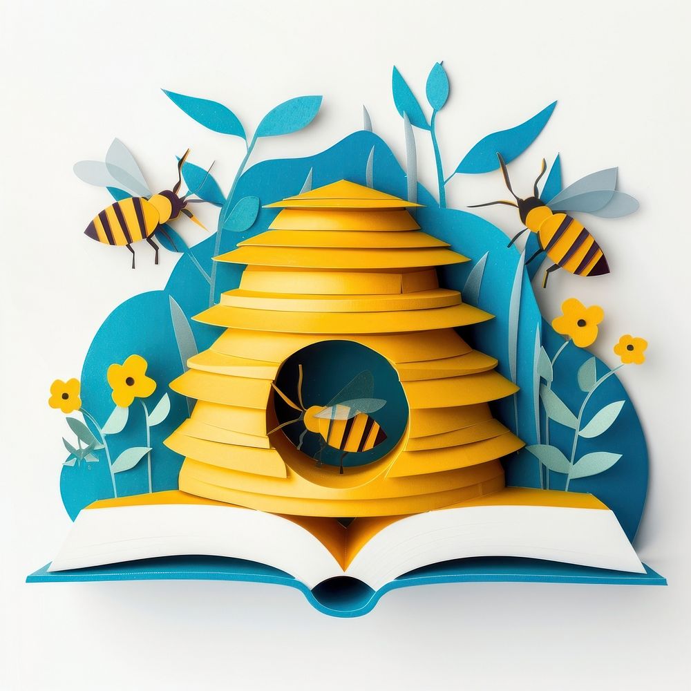 Bee hive and bees paper | Free Photo - rawpixel