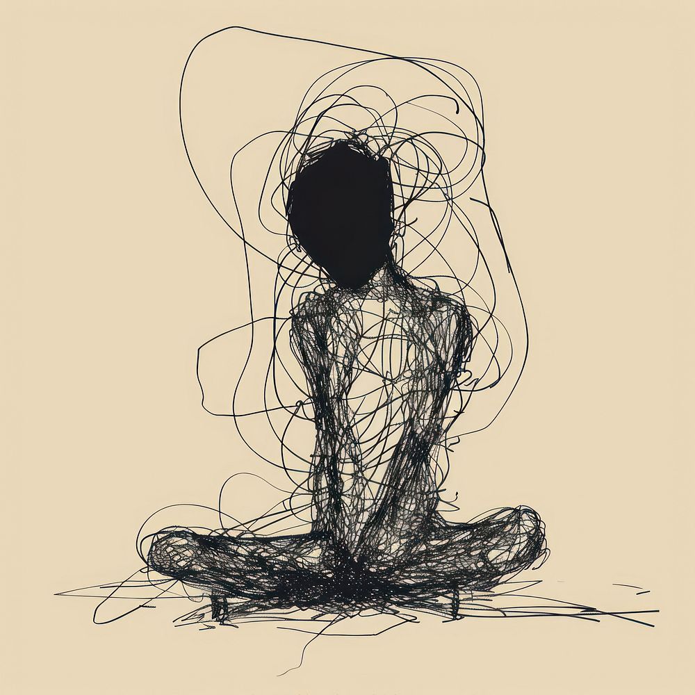 Mental breakdown drawing minimalist abstract. | Free Photo Illustration ...