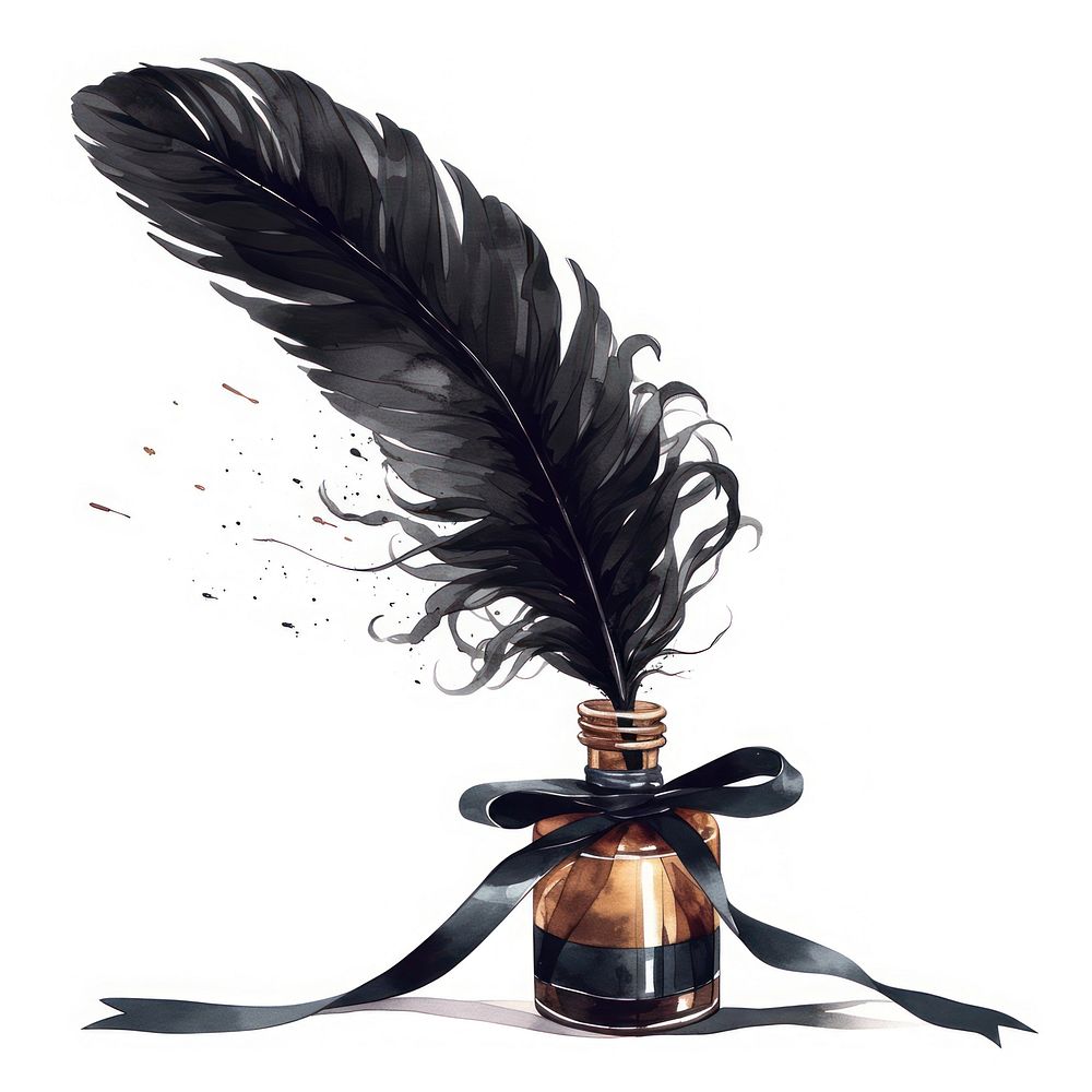 Black coquette quill ink illustration | Free Photo Illustration - rawpixel