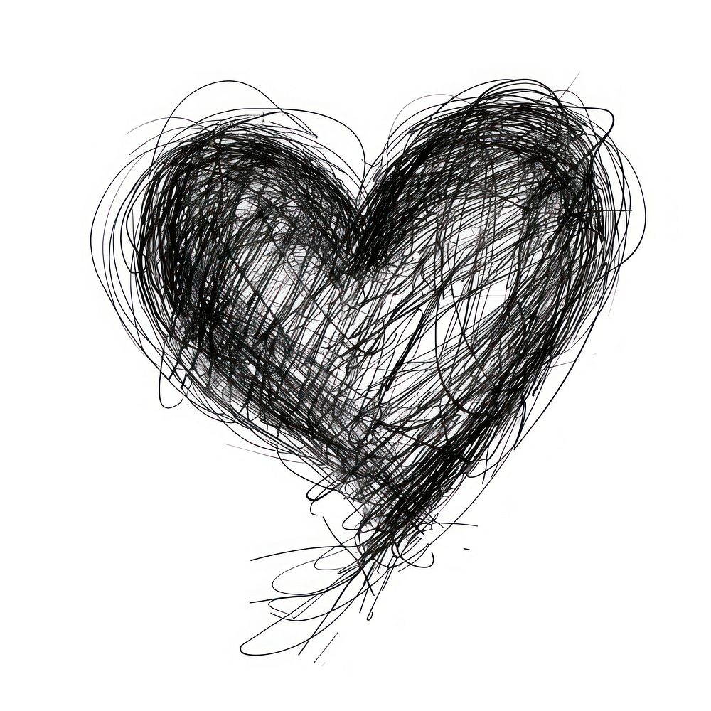 Hand drawn heart scribble drawing | Free Photo Illustration - rawpixel