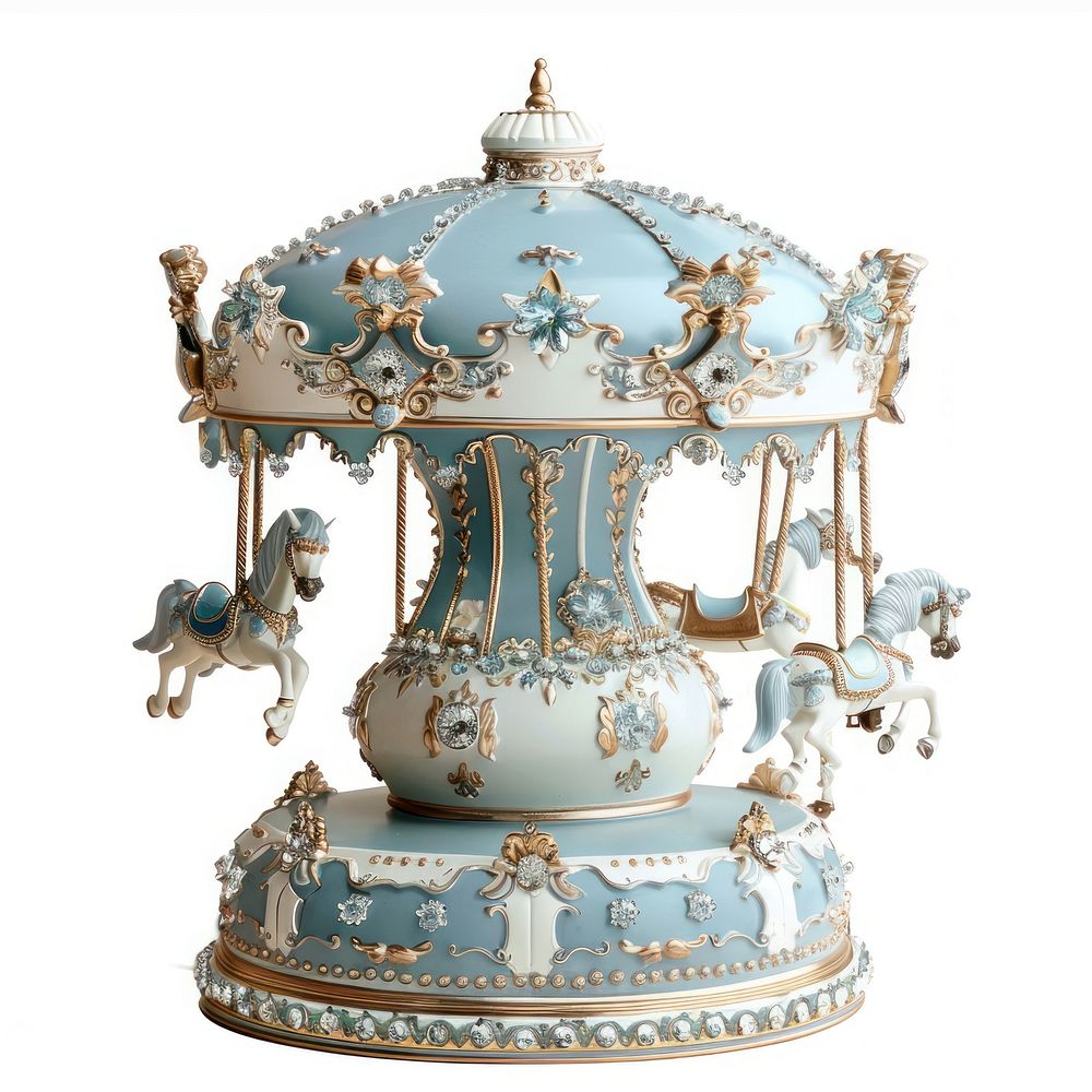 Coquette blue carousel horses collectible | Free Photo - rawpixel