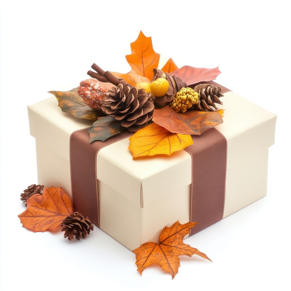 Gift box leaves leaf decoration. | Free Photo - rawpixel
