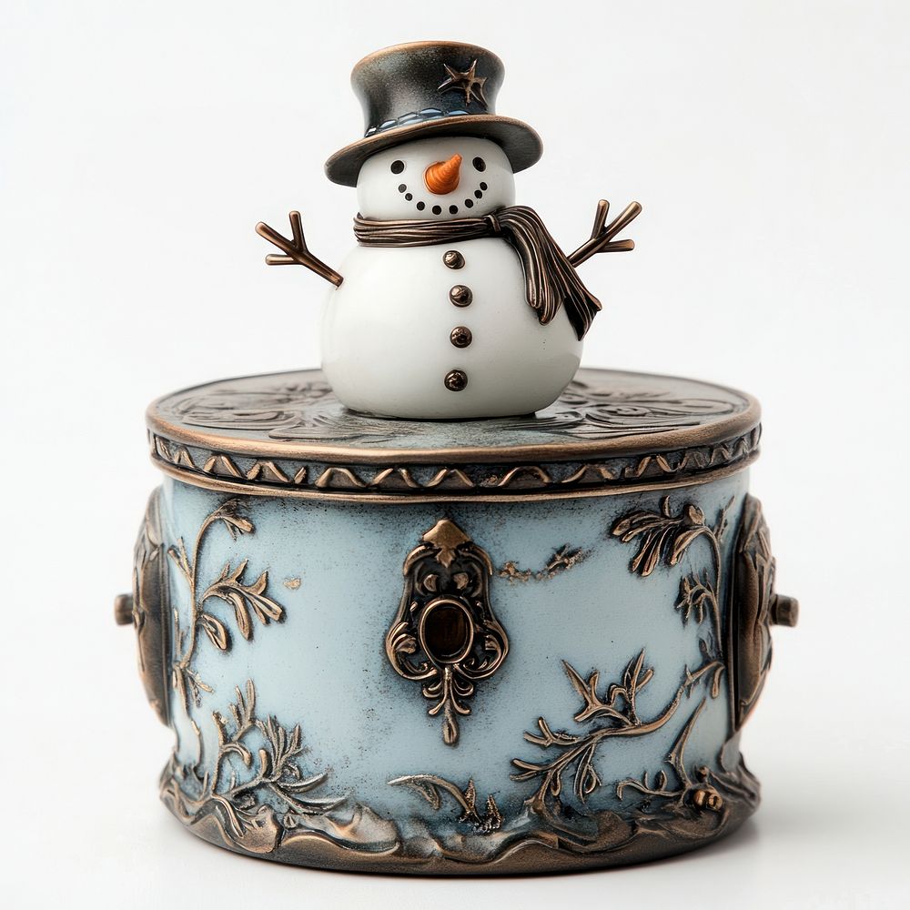 Snowman music box vintage decorative | Free Photo - rawpixel