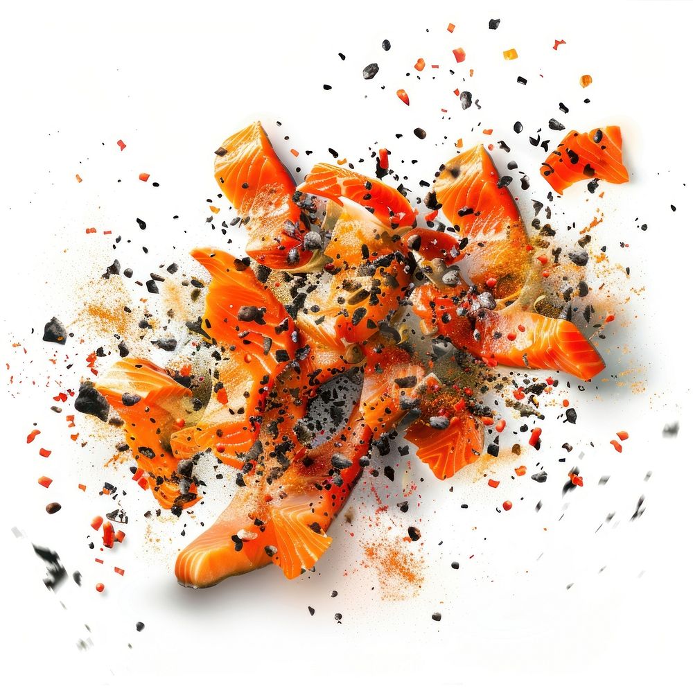 Exploding grilled salmon explosion fish | Free Photo - rawpixel