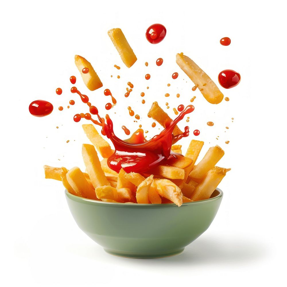 Exploding french fries sauce food | Free Photo - rawpixel