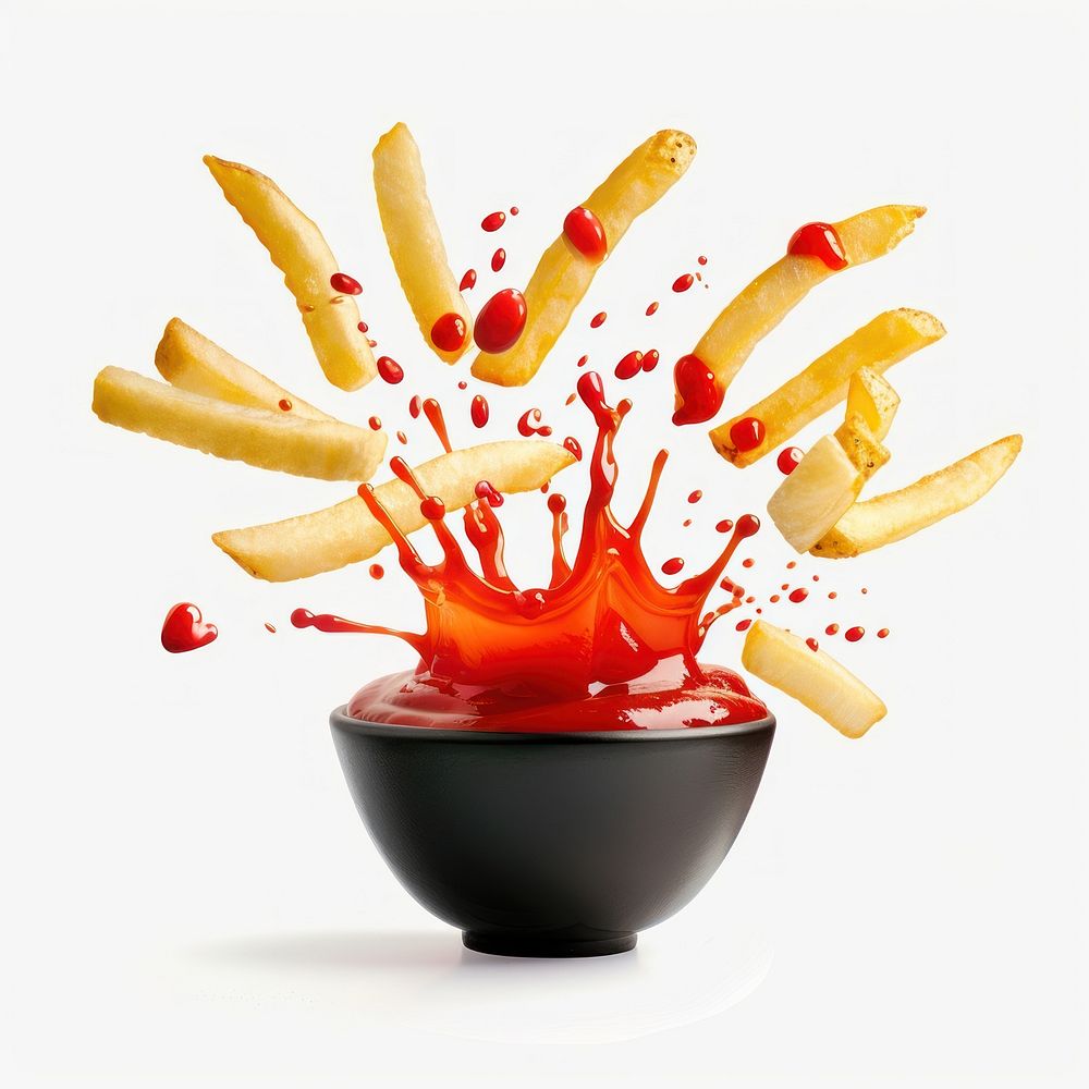 Exploding french fries sauce food | Free Photo - rawpixel