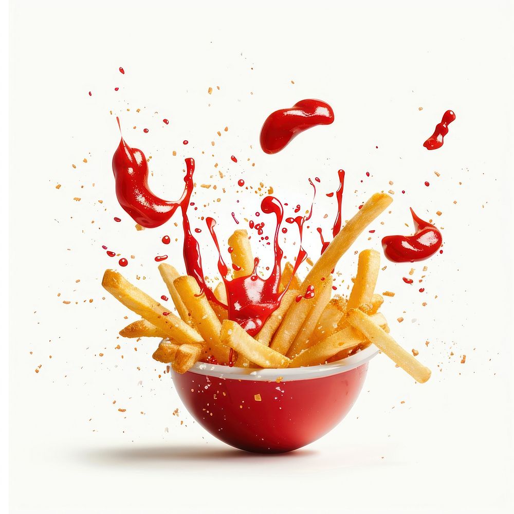 Exploding french fries sauce food | Free Photo - rawpixel Exploding french fries sauce food | Free Photo - rawpixel