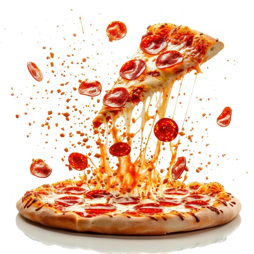Exploding pepperoni pizza food explosion | Free Photo - rawpixel