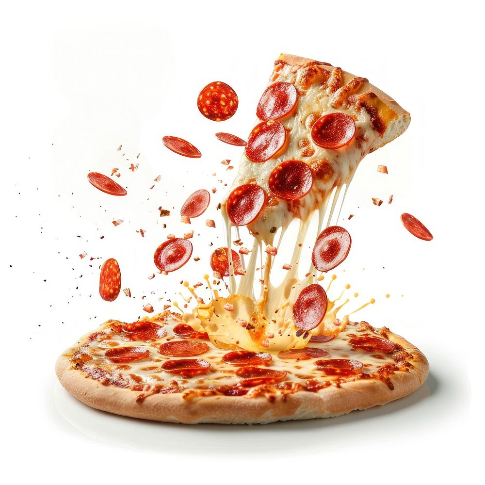 Exploding pepperoni pizza food cheese | Free Photo - rawpixel