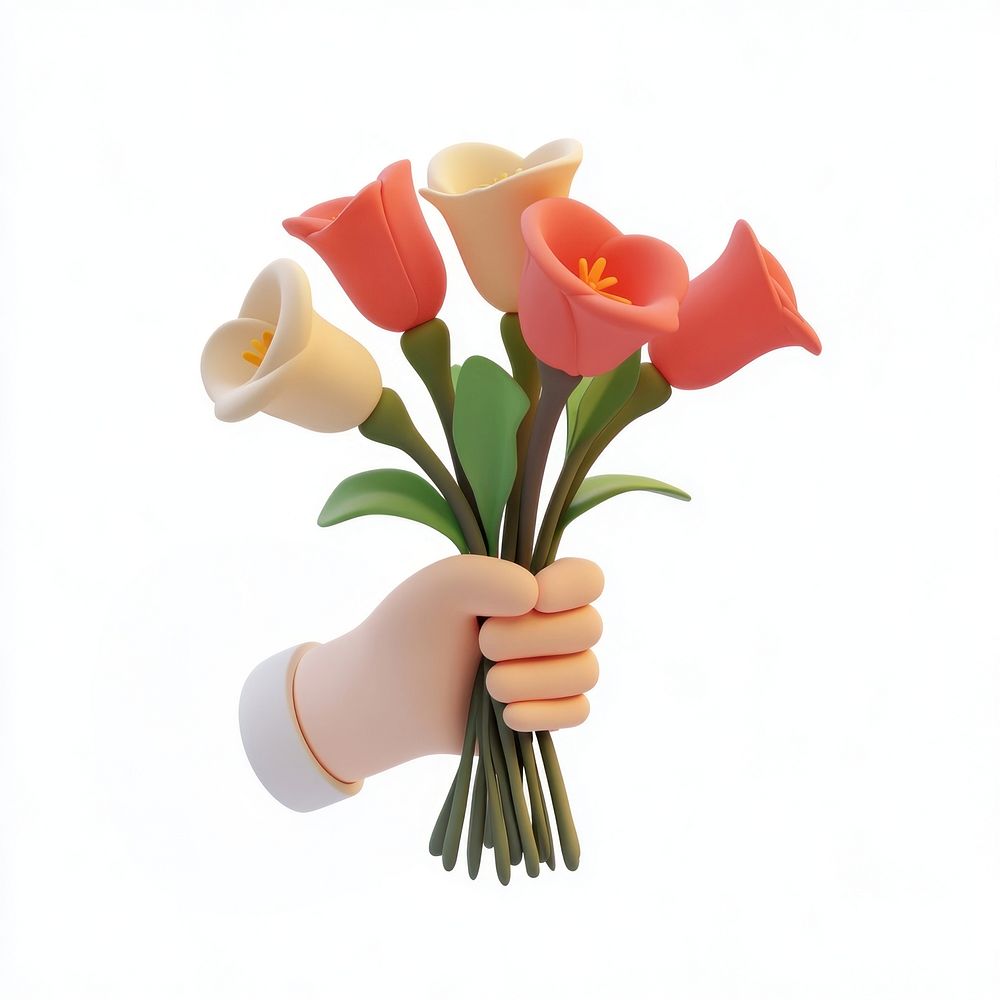 Hand holding flower bouquet flowers | Free Photo Illustration - rawpixel