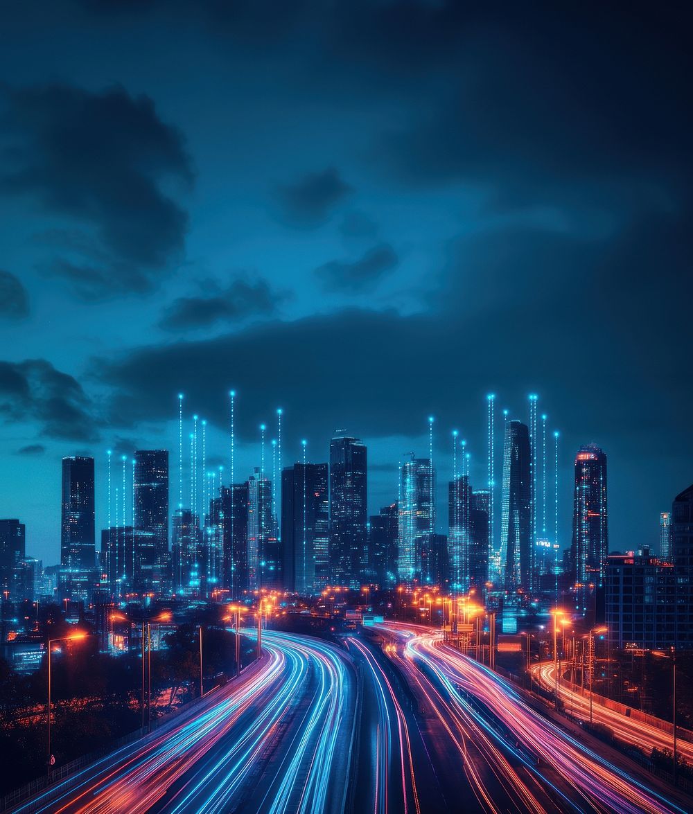 Dynamic cityscape urban architecture technology. | Free Photo - rawpixel