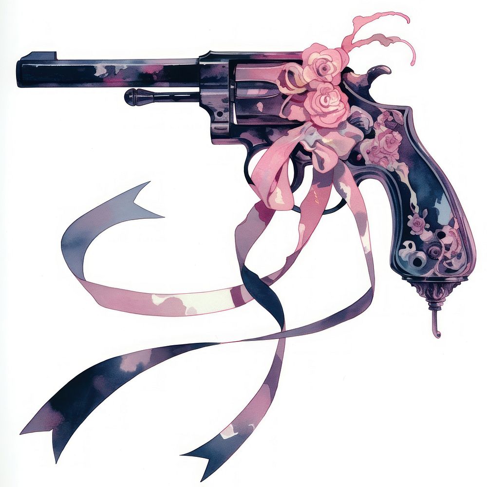 Black coquette gun illustration firearm | Free Photo Illustration ...