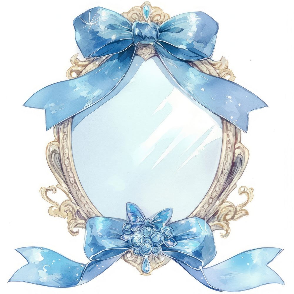 Blue coquette mirror ribbons style | Free Photo Illustration - rawpixel