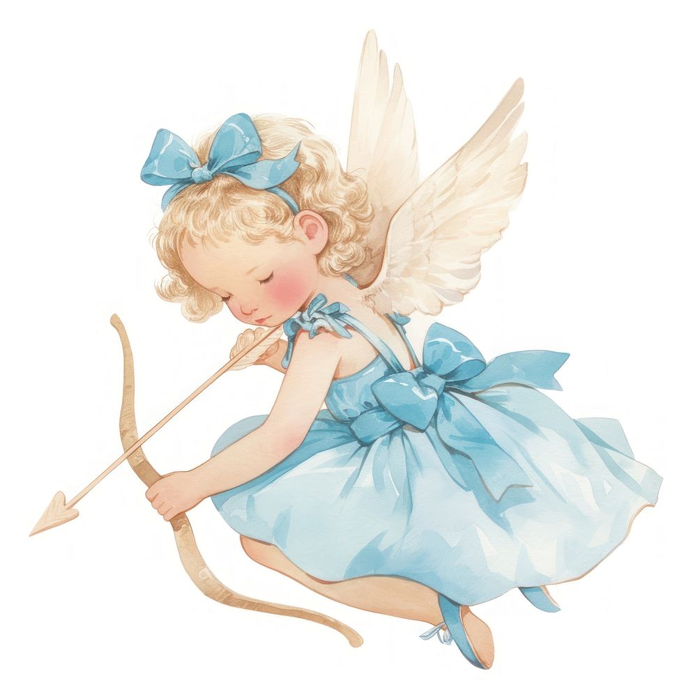 Blue coquette cupid illustration colors | Free Photo Illustration ...