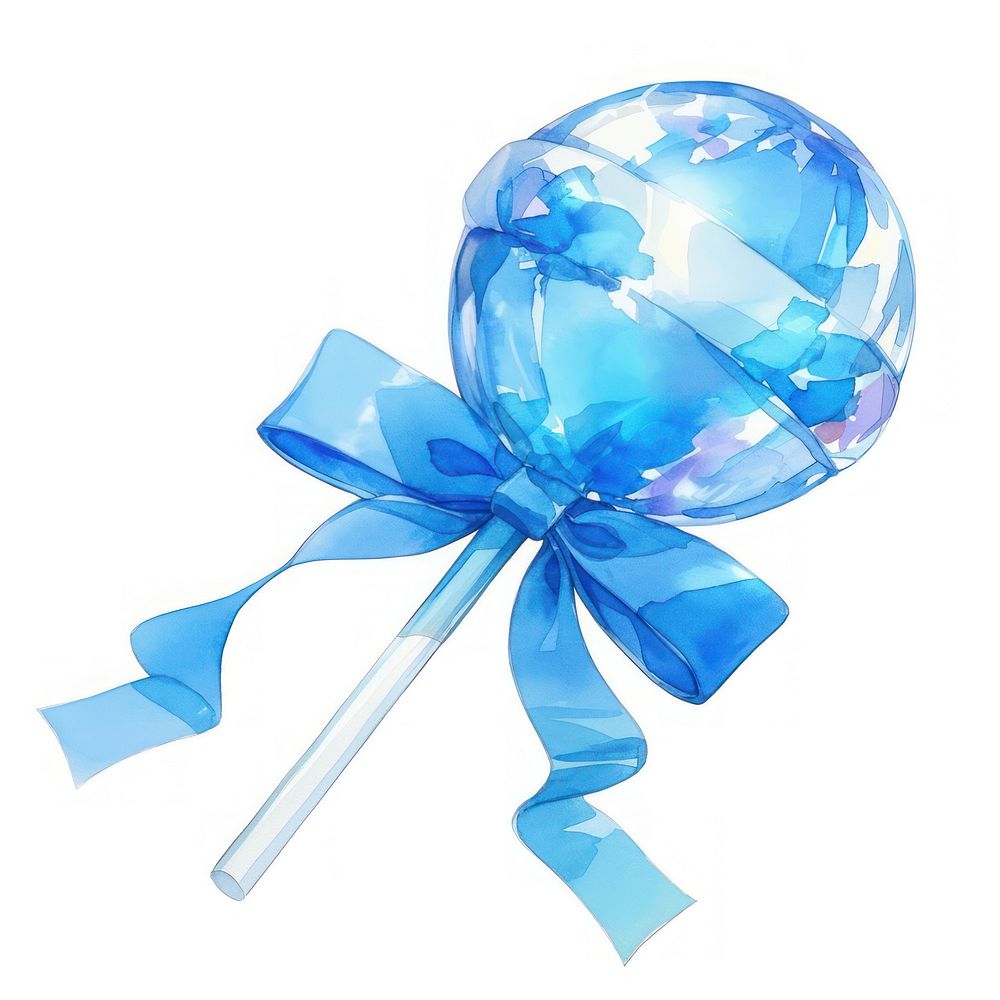 Blue coquette candy illustration watercolor | Free Photo Illustration ...