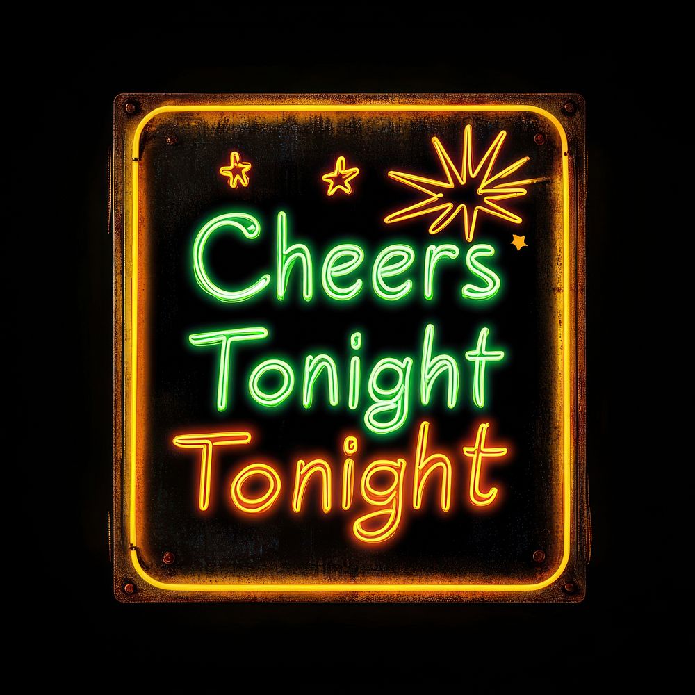 Tonight cheers neon sign. | Free Photo Illustration - rawpixel