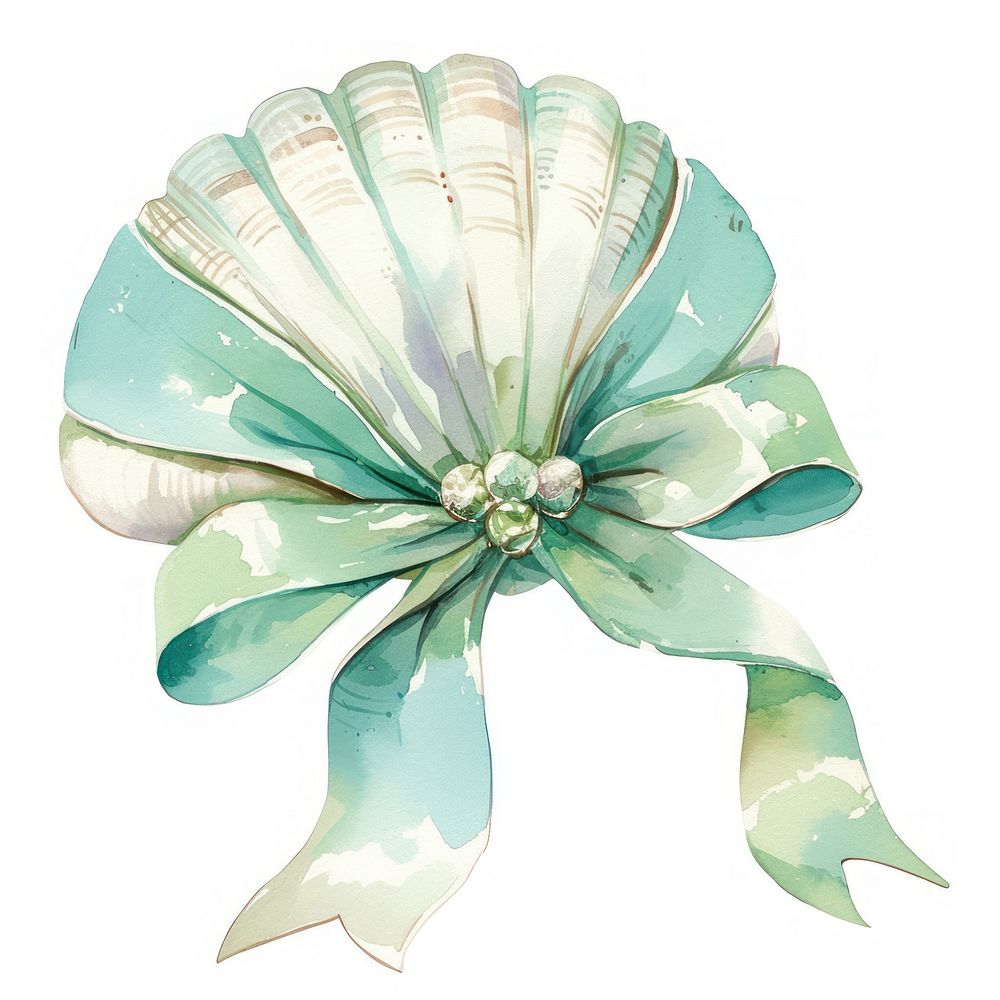Mint green pastel coquette shell | Free Photo Illustration - rawpixel