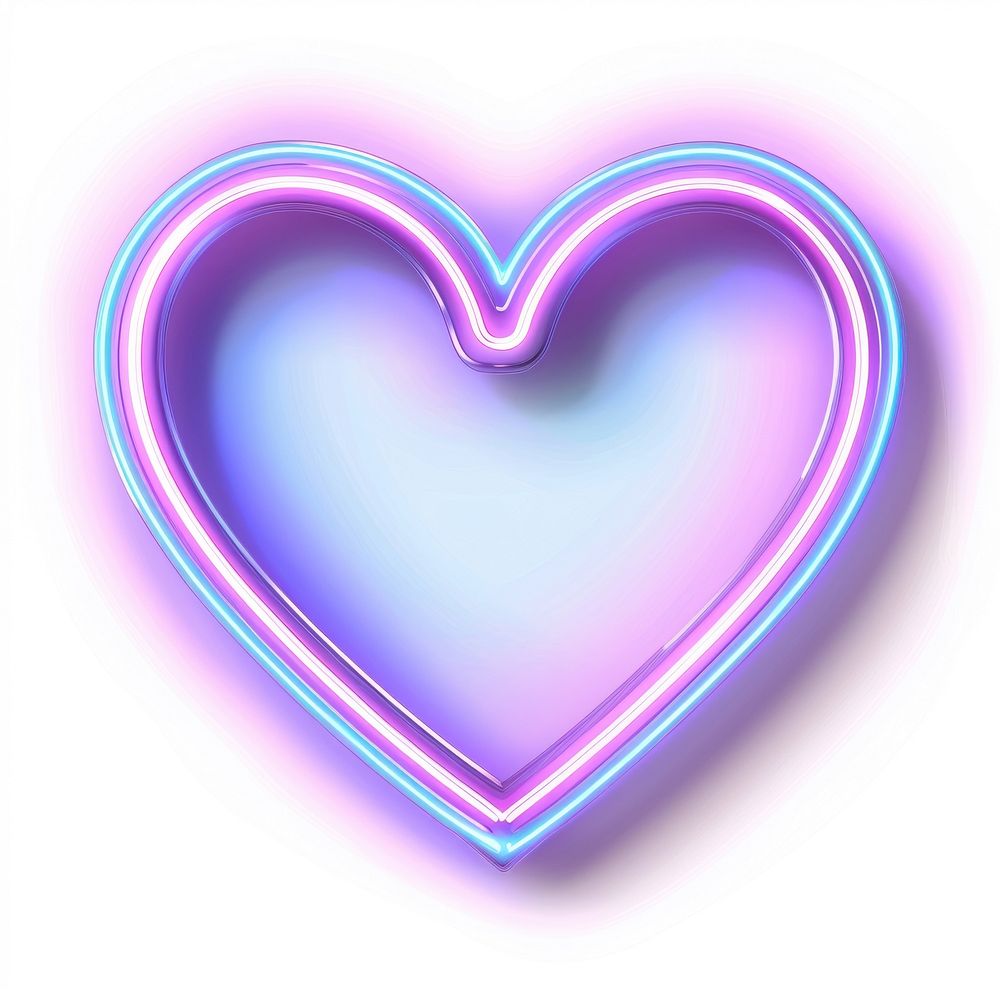 Heart purple neon outline. | Free Photo Illustration - rawpixel