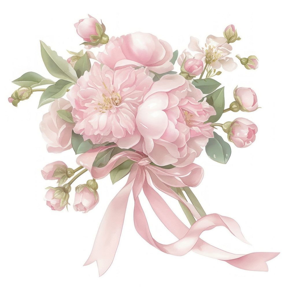 Coquette flowers art illustration watercolor. | Free Photo Illustration ...