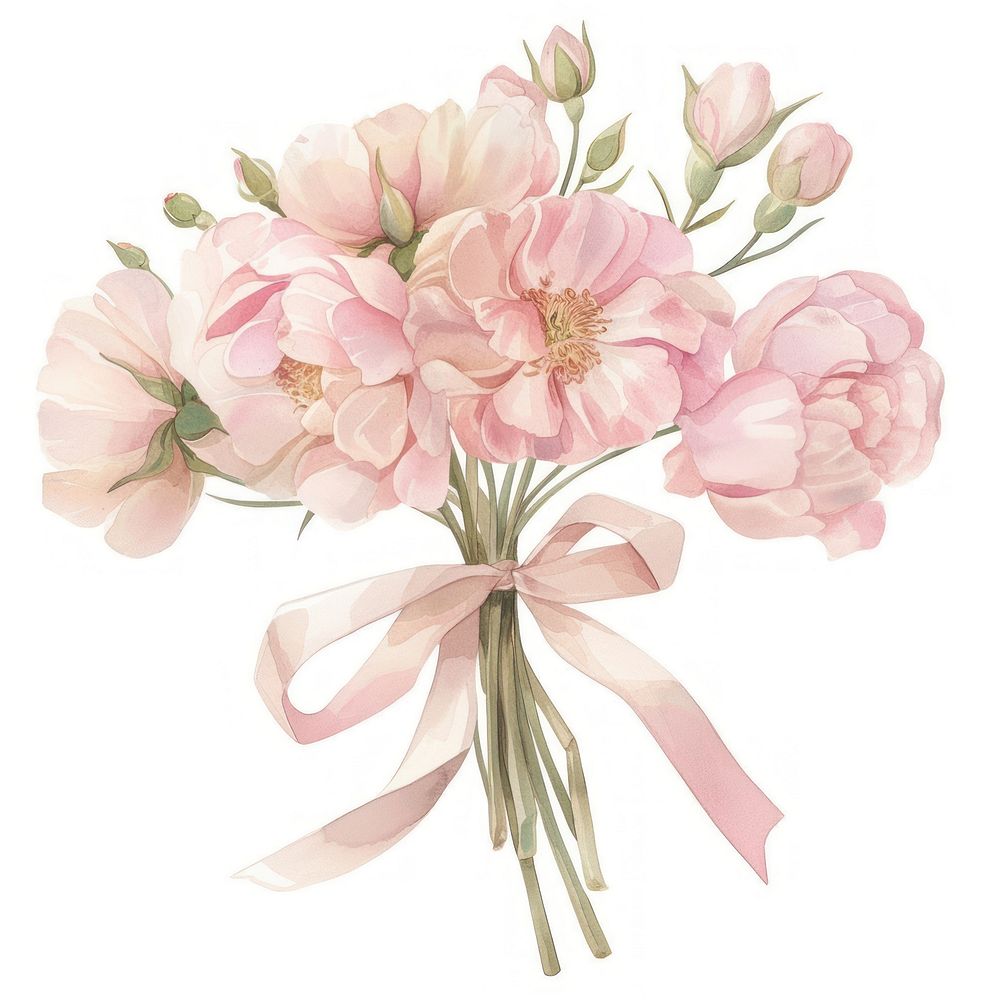 Coquette flowers art illustration watercolor. | Free Photo Illustration ...