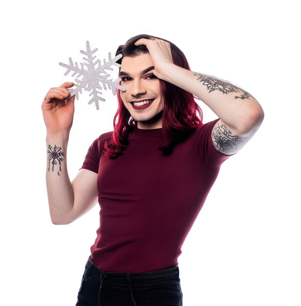 happy transgender carry christmas snowflake | Free Photo - rawpixel