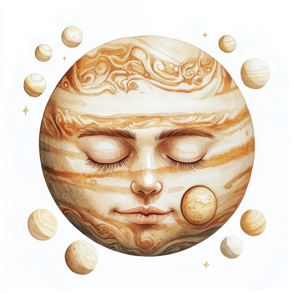 Jupiter face illustration celestial. | Free Photo Illustration - rawpixel