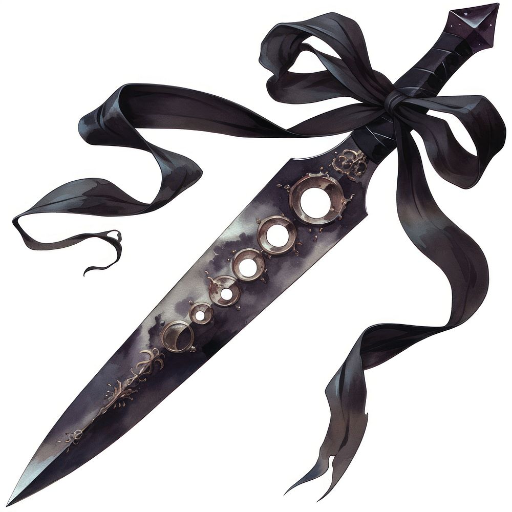 Coquette black Celestial dagger engraved | Premium Photo Illustration ...