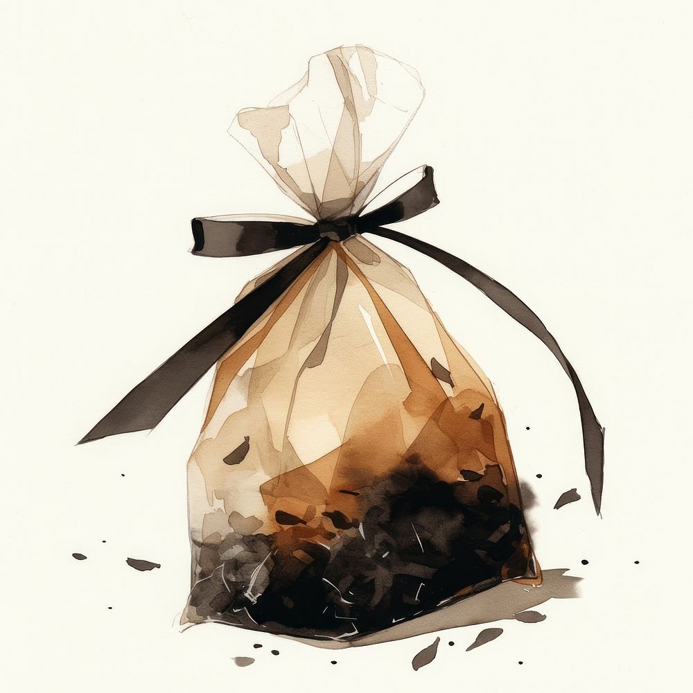 Black coquette tea bag illustration | Free Photo Illustration - rawpixel