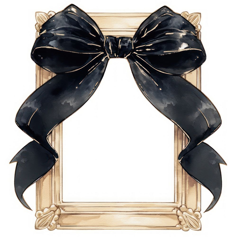 Coquette vintage frame ribbon black | Free Photo Illustration - rawpixel