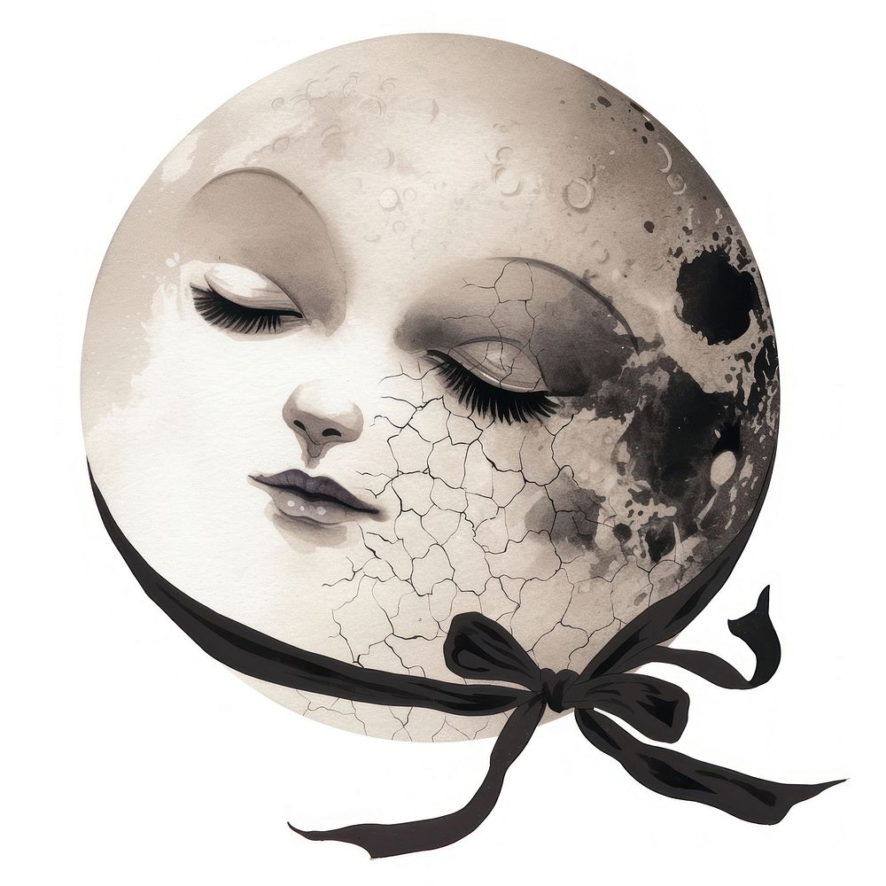 Celestial vintage moon face black | Free Photo Illustration - rawpixel
