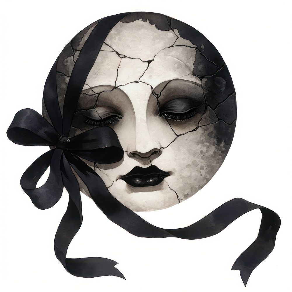 Celestial vintage moon face black | Free Photo Illustration - rawpixel