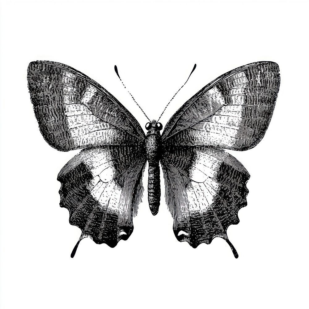 Butterfly retro photocopy stipple effect | Free Photo Illustration ...