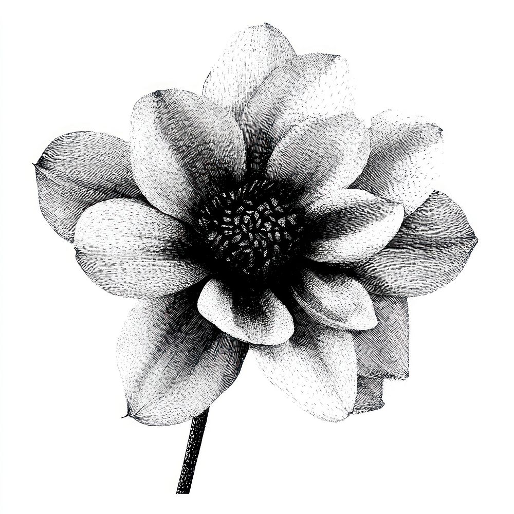 Flower retro photocopy stipple effect | Free Photo Illustration - rawpixel
