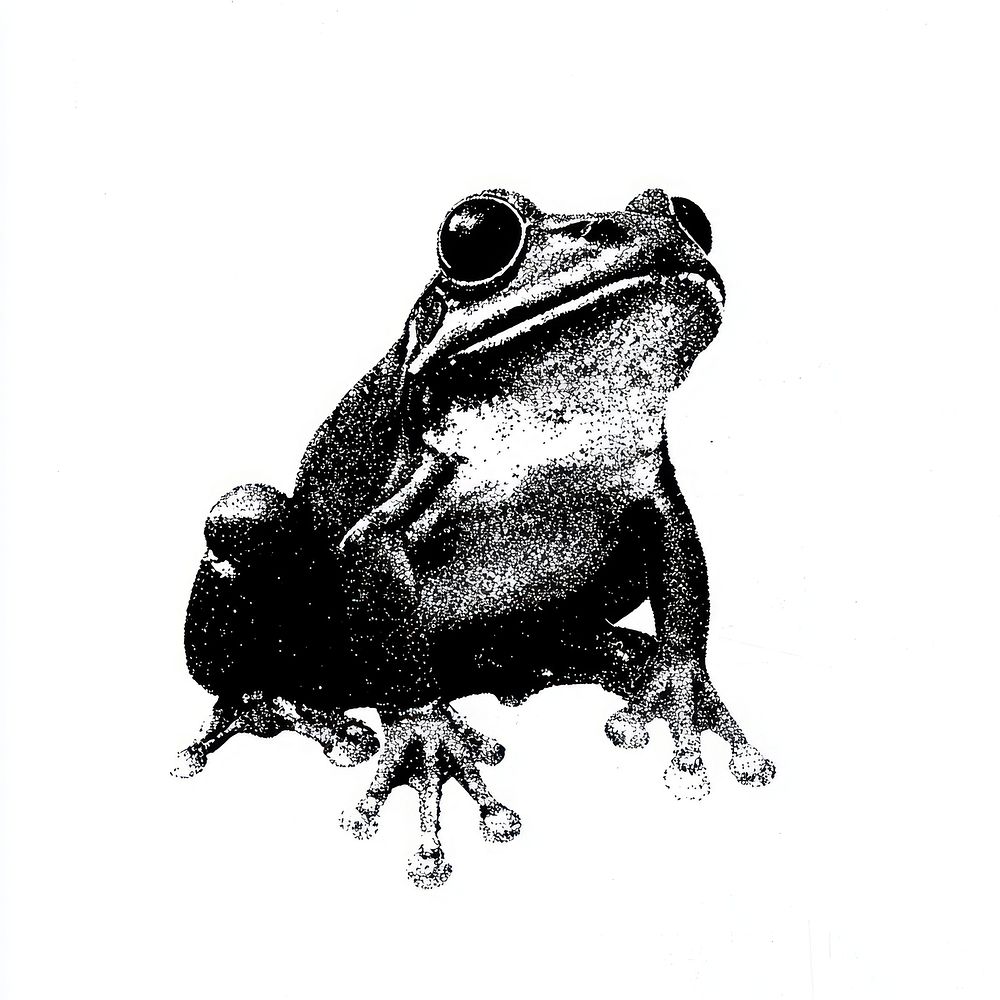 Frog retro photocopy stipple effect | Free Photo Illustration - rawpixel