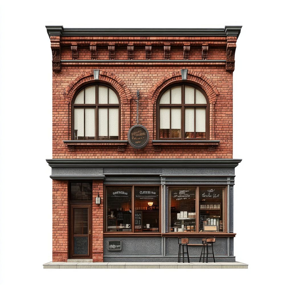 Brick coffee shop facade architecture | Free Photo - rawpixel