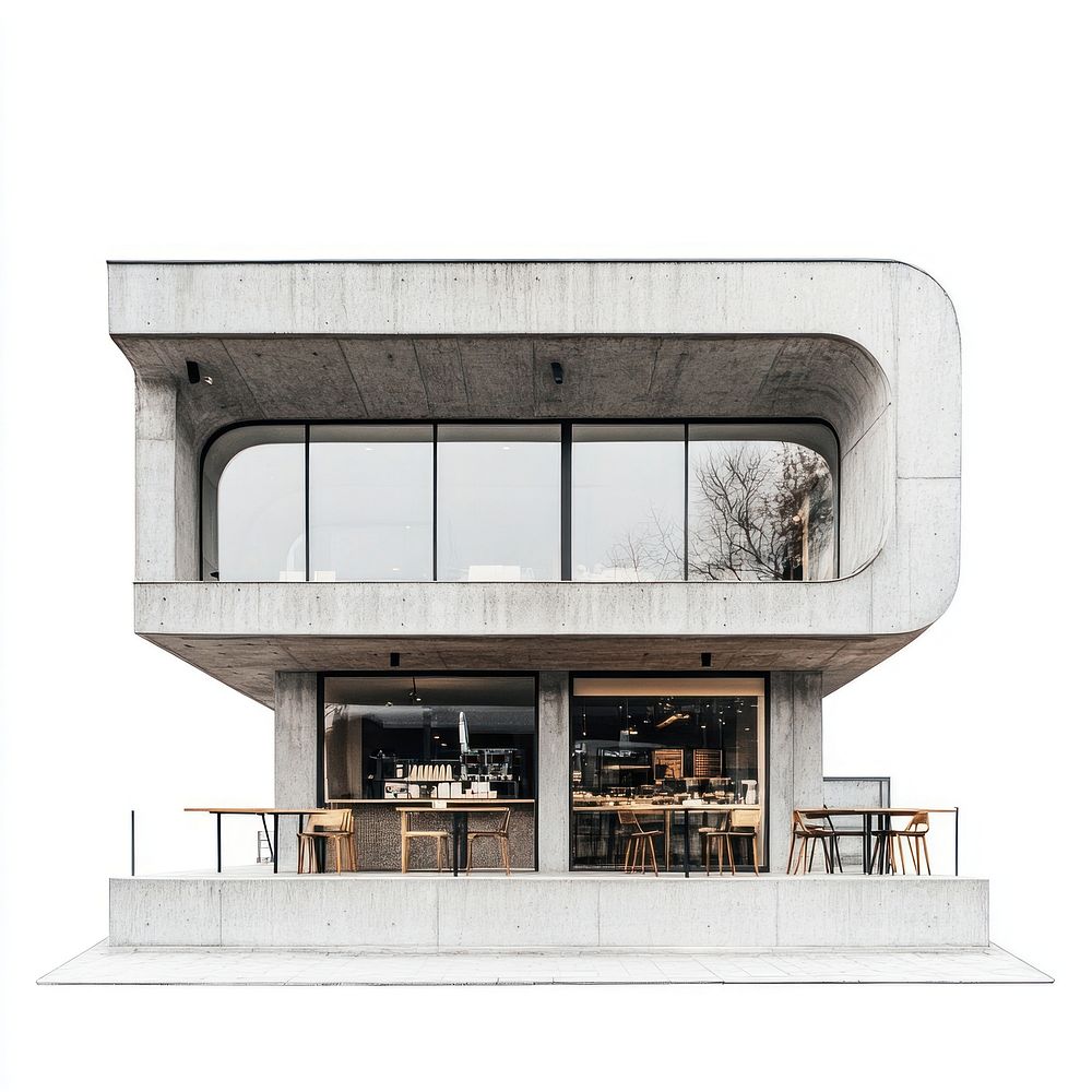 Concrete coffee shop facade architecture | Free Photo - rawpixel