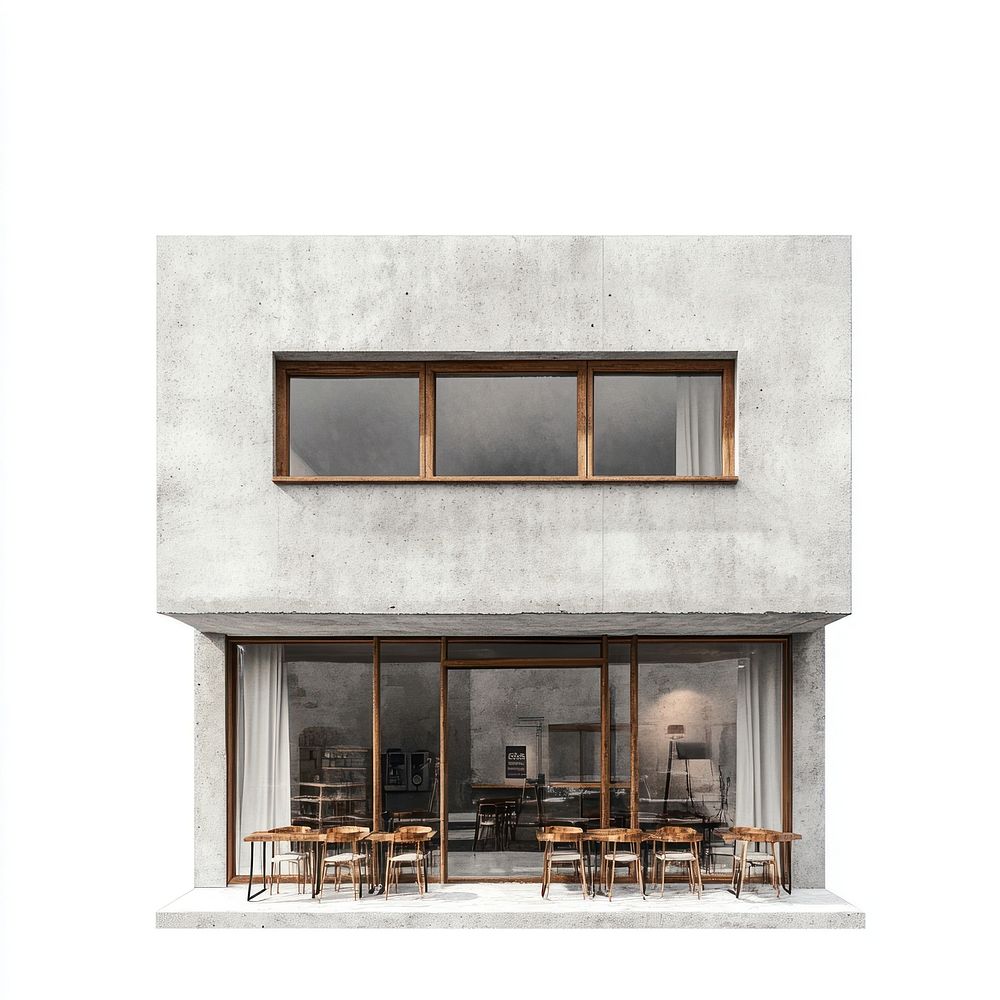 Concrete coffee shop facade architecture | Free Photo - rawpixel