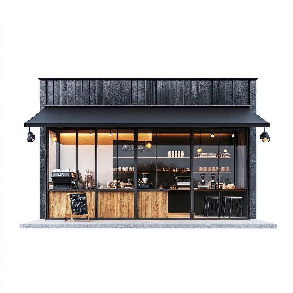 Metal coffee shop facade architecture | Free Photo - rawpixel